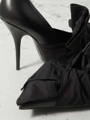 Balenciaga Poplin-trimmed Leather Knife Pumps