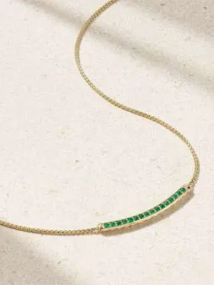David Yurman Petite Pavé Emerald Pendant Necklace - Gold
