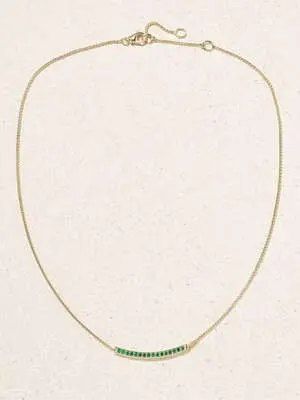 David Yurman Petite Pavé Emerald Pendant Necklace - Gold