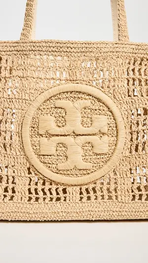 Tory Burch Ella Hand Crocheted Small Tote - Natural