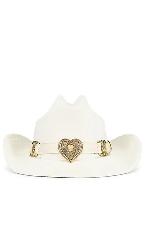 8 Other Reasons Gold Heart Cowboy Hat - Ivory