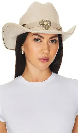 8 Other Reasons Gold Heart Cowboy Hat - Khaki