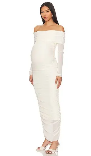 BUMPSUIT Off The Shoulder Mesh Dress - White