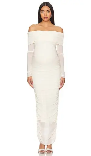 BUMPSUIT Off The Shoulder Mesh Dress - White