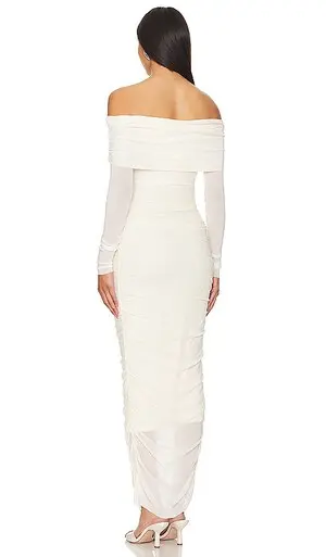 BUMPSUIT Off The Shoulder Mesh Dress - White