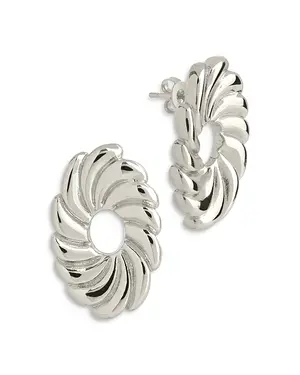 Sterling Forever Moulinet Stud Earrings - Silver