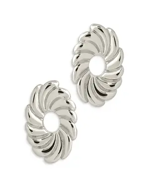 Sterling Forever Moulinet Stud Earrings - Silver