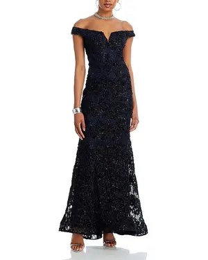 Aqua Embellished Evening Dresses