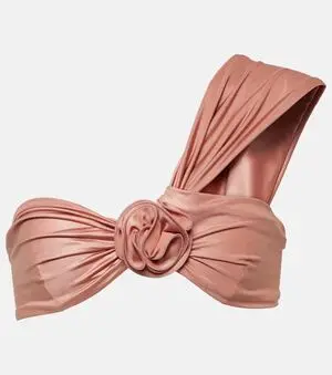 Magda Butrym Floral-appliqué Bikini Top - Pink