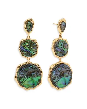 CAPUCINE DE WULF Aurora Triple Drop Earrings - Blue/gold