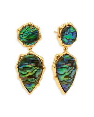 CAPUCINE DE WULF Aurora Double Drop Earrings - Blue/gold