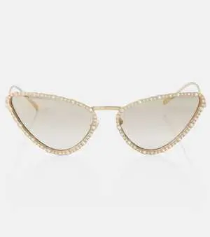 Gucci Interlocking G Cat-eye Sunglasses - Gold