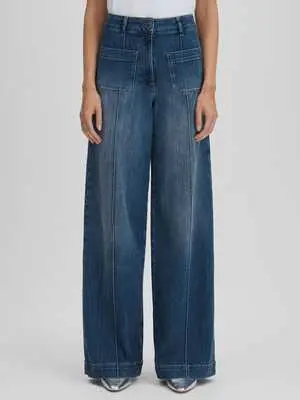 REISS Kira Front Pocket Wide Leg Jeans