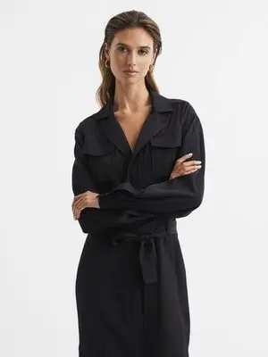 REISS Gail Safari Midi Dress