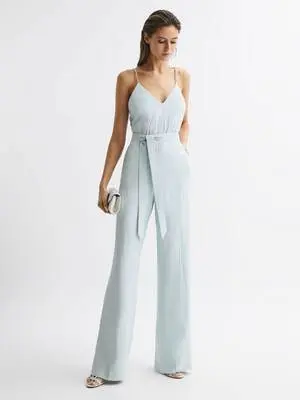 REISS Irina Embellished Wide Leg Jumpsuit