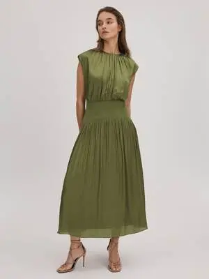 Waist Corset Dress Dropped Waist Midi Dress Amy Lynn Shirred Drop Waist  Midi Dress In Mint