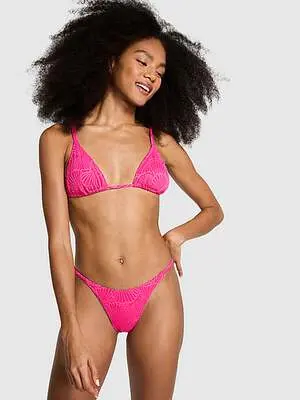 Pink Scrunchie String Bikini Bottom - Pink