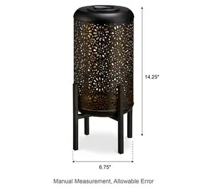 GLITZHOME 14.25' Floral Solar Powered Led Outdo Or Lantern