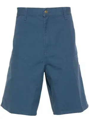Carhartt Work In Progress Double Knee Cotton Canvas Shorts - Blue