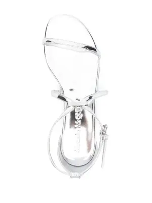 Alexander McQueen Metallic Leather Sandals - Silver