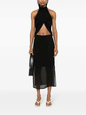 Sportmax Semi-sheer Panel Midi Skirt