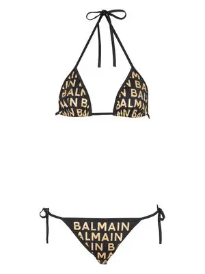 Balmain Logo-print Triangle Bikini Set