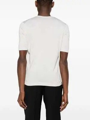 DELL'OGLIO Fine-knit Cotton T-shirt - Grey