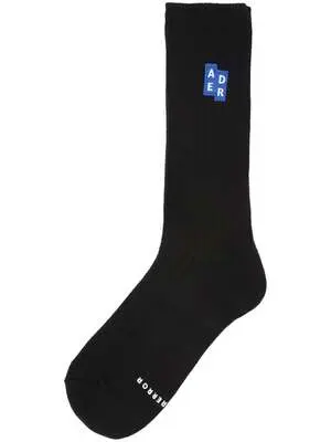 ADER ERROR Trs Tag Ribbed Calf Socks - Black