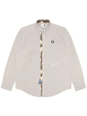 AAPE BY *A BATHING APE Moonface-embroidered Cotton Shirt