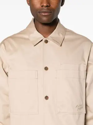 Maison Kitsuné Button-up Cotton Overshirt - Neutrals
