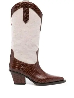 Paris Texas Rosario 60mm Two-tone Boots - Brown