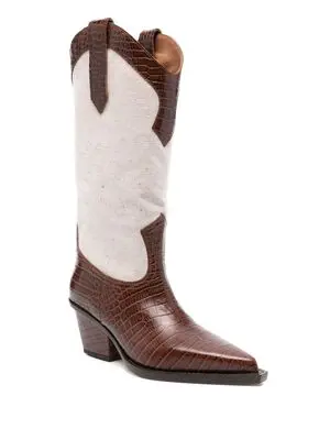 Paris Texas Rosario 60mm Two-tone Boots - Brown