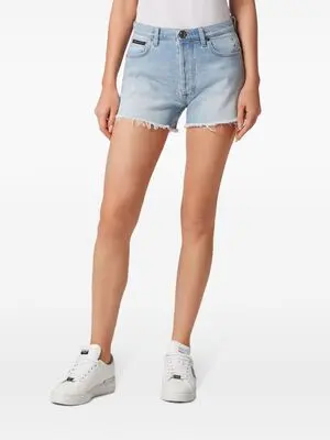 Philipp Plein Logo Appliqué Denim Mini Shorts