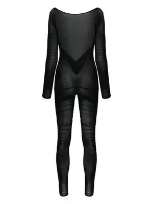 MAISON CLOSE Nuit Fauve Naked-back Long-sleeves Jumpsuit
