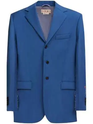Marni Grain-de-poudre Single-breasted Blazer - Blue