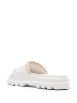 Mou Eva Logo-embossed Slides - White