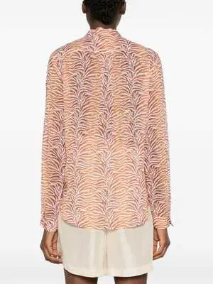 FORTE_FORTE Zebra-print Cotton-blend Blouse