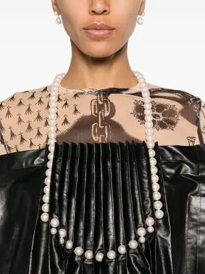 Junya Watanabe Pearl-detail Pleated Blouse