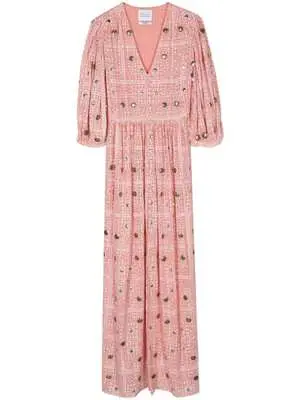 HAYLEY MENZIES Stud-embellished Printed Midi Dress