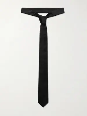 Saint Laurent SAINT LAURENT 5cm Silk-Twill Skinny Tie Black