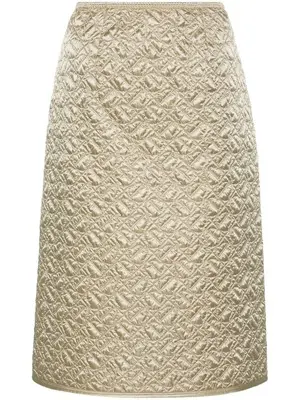 Moncler Quilted Pencil Skirt - Green