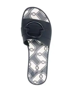 Moncler Logo-engraved Slides - Blue