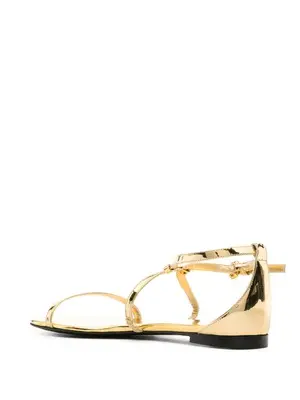 Alexander McQueen Logo-plaque Metallic Sandals