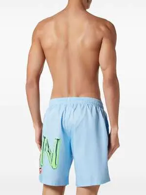 Philipp Plein Bombing Graffiti Swim Shorts - Blue