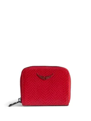 Zadig&Voltaire Mini Zv Crocodile-effect Wallet - Red