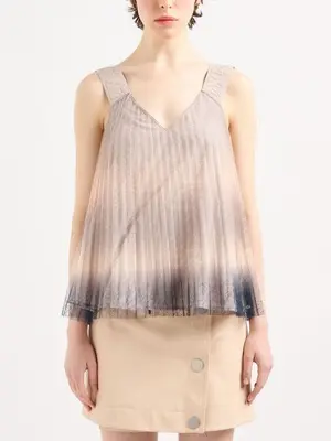 Armani Exchange Gradient Lace Pleated Blouse