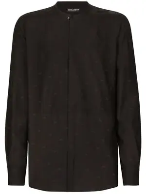 Dolce & Gabbana Logo-print Silk Shirt - Black