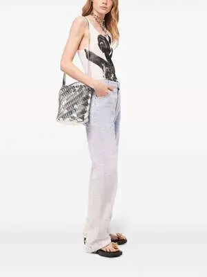 Rabanne Distressed Ombré Straight-leg Jeans - Blue