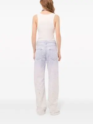 Rabanne Distressed Ombré Straight-leg Jeans - Blue