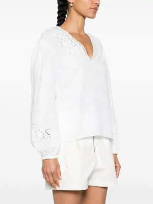 TWINSET Floral-embroidered Linen Blouse